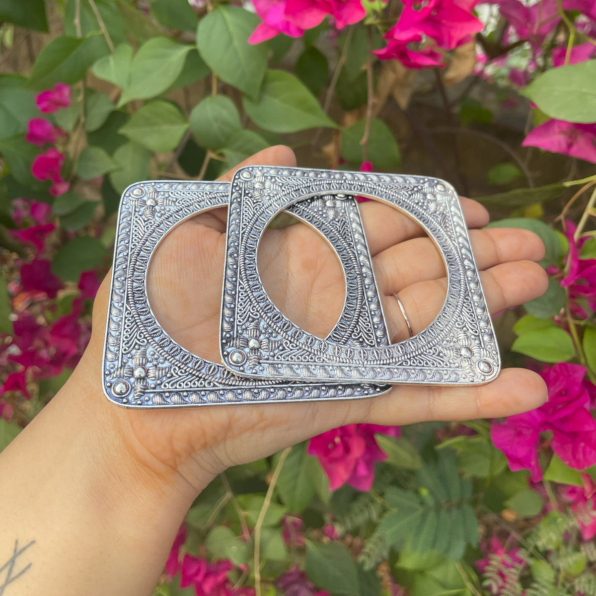 Square Silver Bangles | Jewels and Stones India